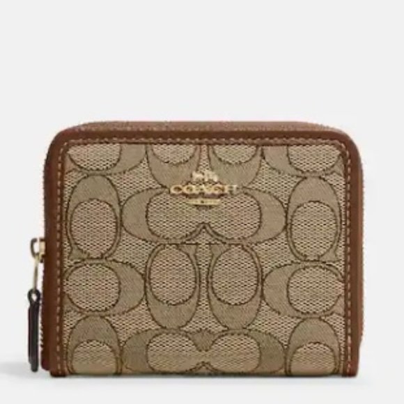 Coach | Bags | Nwt 8 Coach Zip Around Wallet In Signature Jacquard ...